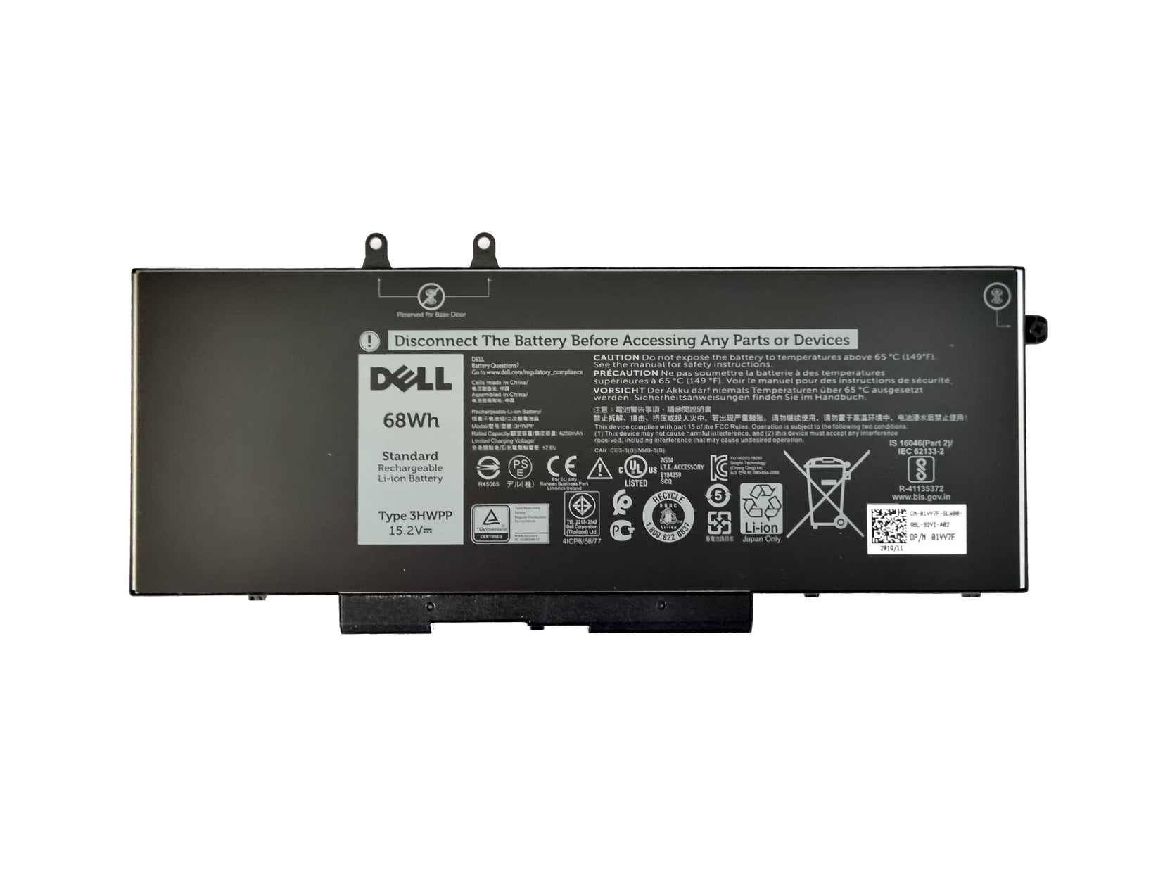 Dell latitude 5410 5501 Precision 3541 4 Cell 68Wh Battery 3HWPP 3PCVM ...